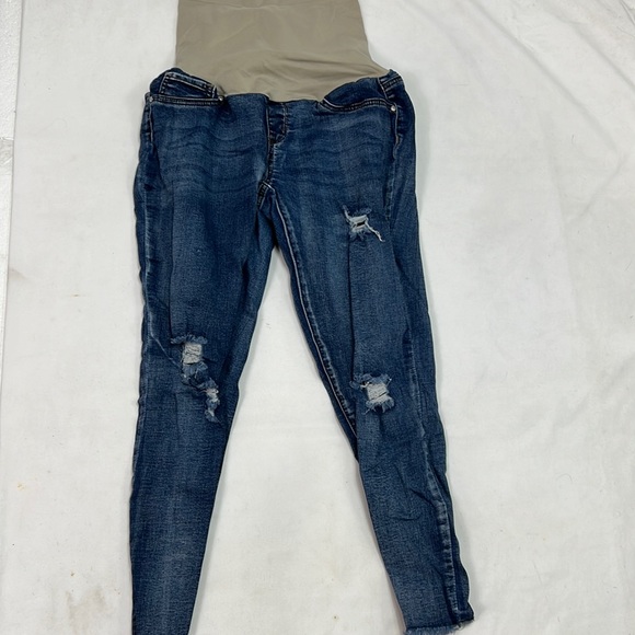 Blue Savvy | Jeans | 493 Blue Savvy Maternity Blue Skinny Ripped Jeans ...